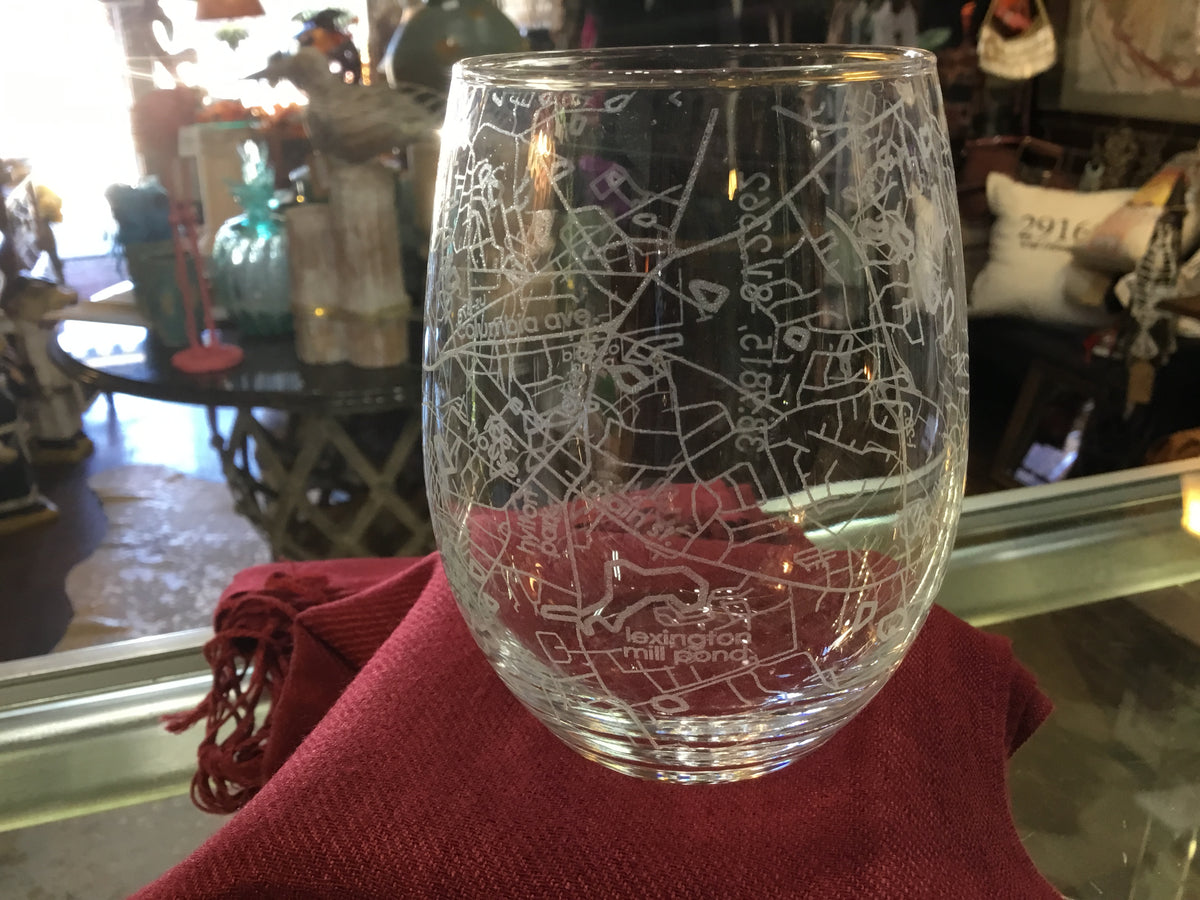 Lexington SC map wine glass – State Street Trading Co
