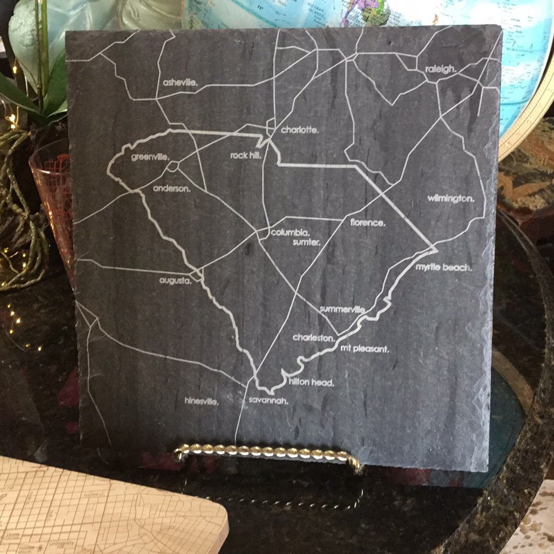 Slate Stone South Carolina Map – State Street Trading Co